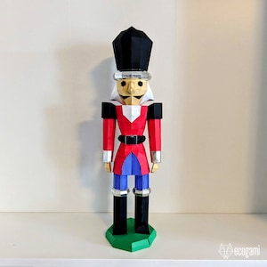 Christmas Nutcracker Doll Papercraft Sculpture, Printable 3D Puzzle ...