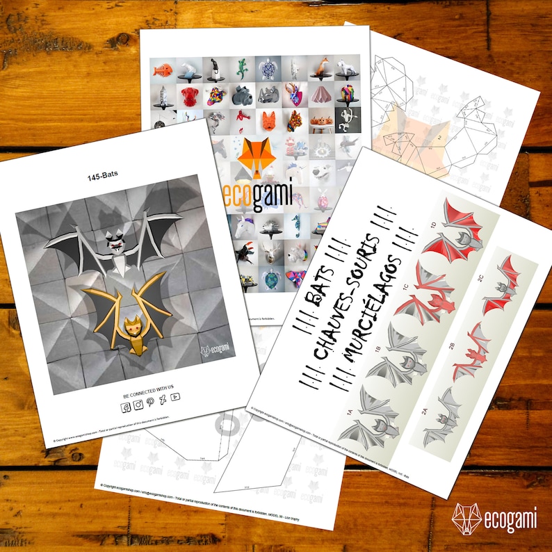 Bat papercraft sculptures printable 3D puzzle 3D papercraft | Etsy