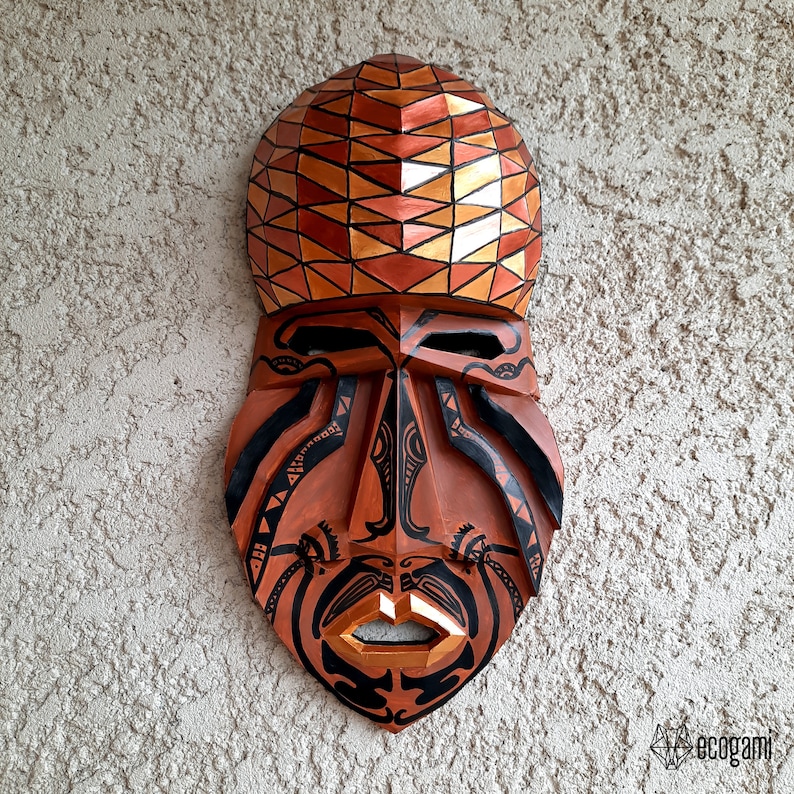 African Mask Papercraft Sculpture, Printable 3D Puzzle, Papercraft Pdf ...