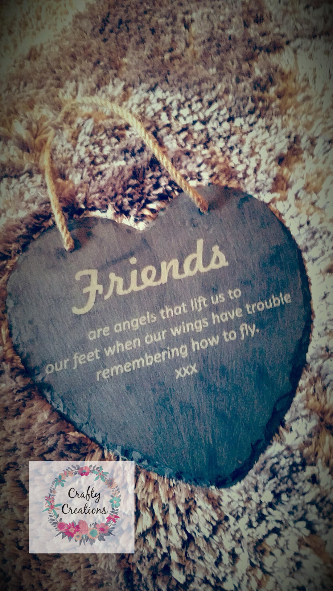 Engraved Slate Heart, Friendship Quotes, Gifts for Friends, Meaningful ...