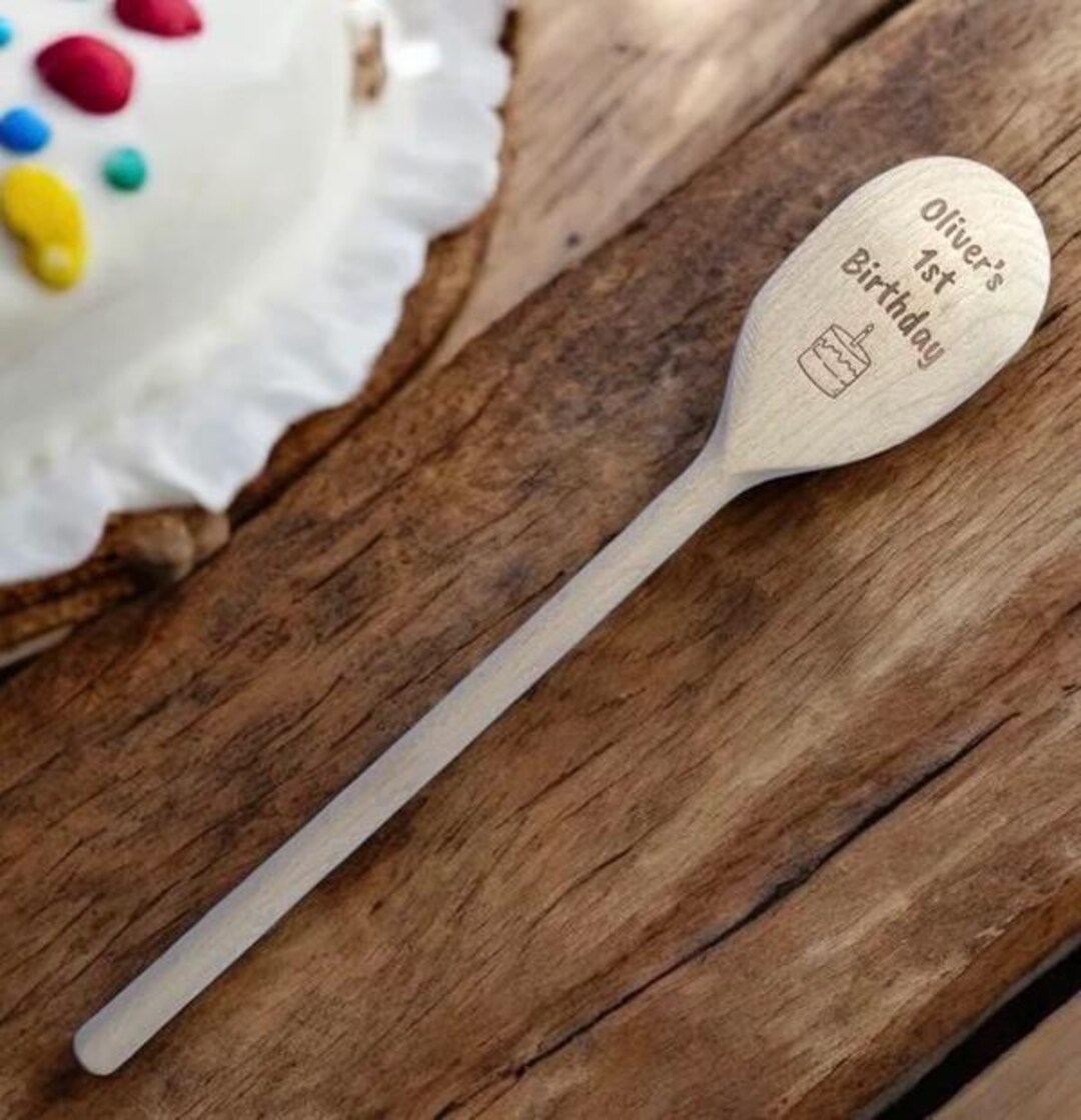 First Birthday Wooden Spoon | First Cake Smash Wooden Spoon | Wooden ...