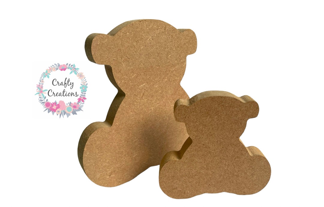 MDF Freestanding Teddy Bears, MDF Blank for Painting or Decoupage ...