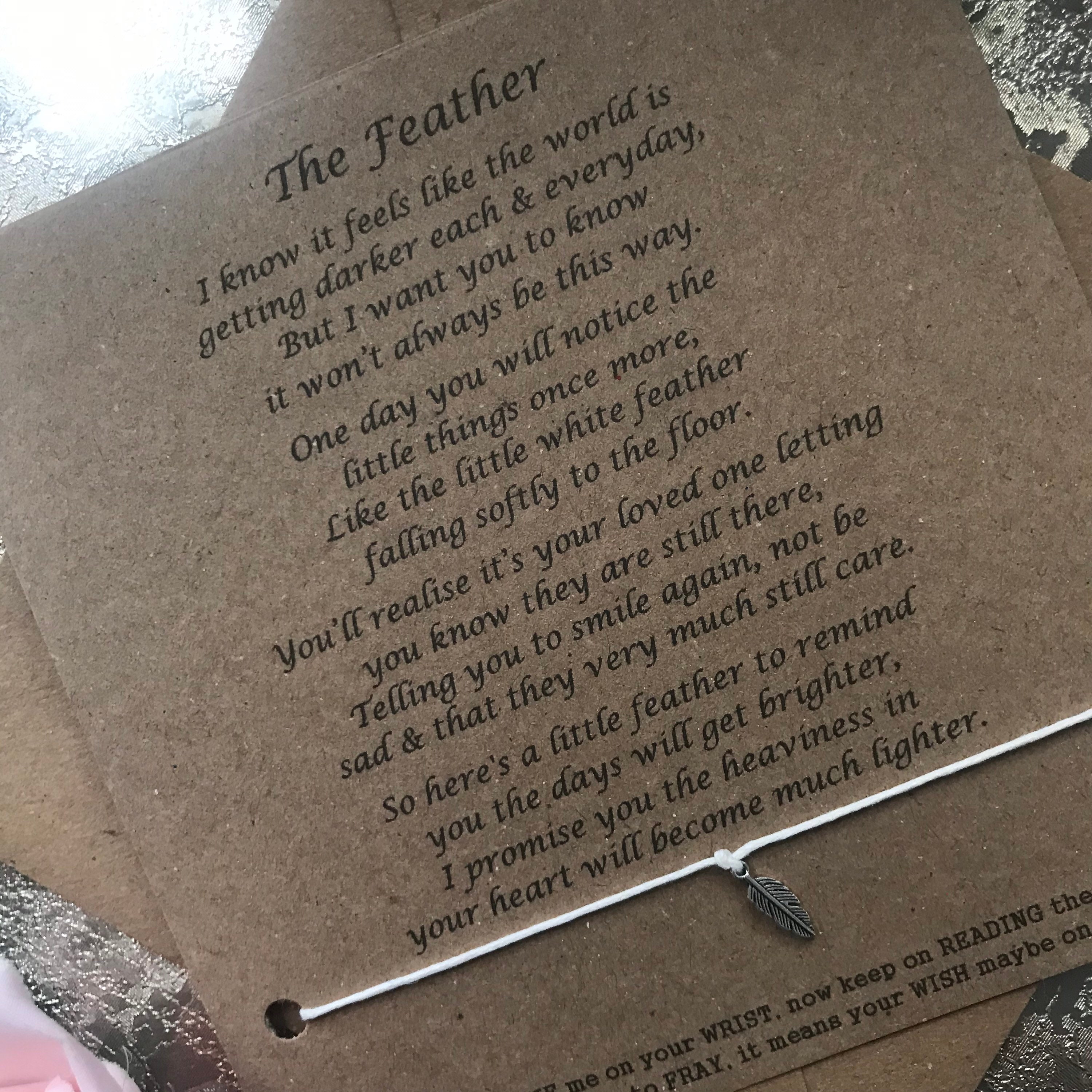 Little Feather Poem Bereavement Card for Condolence Gift for - Etsy ...