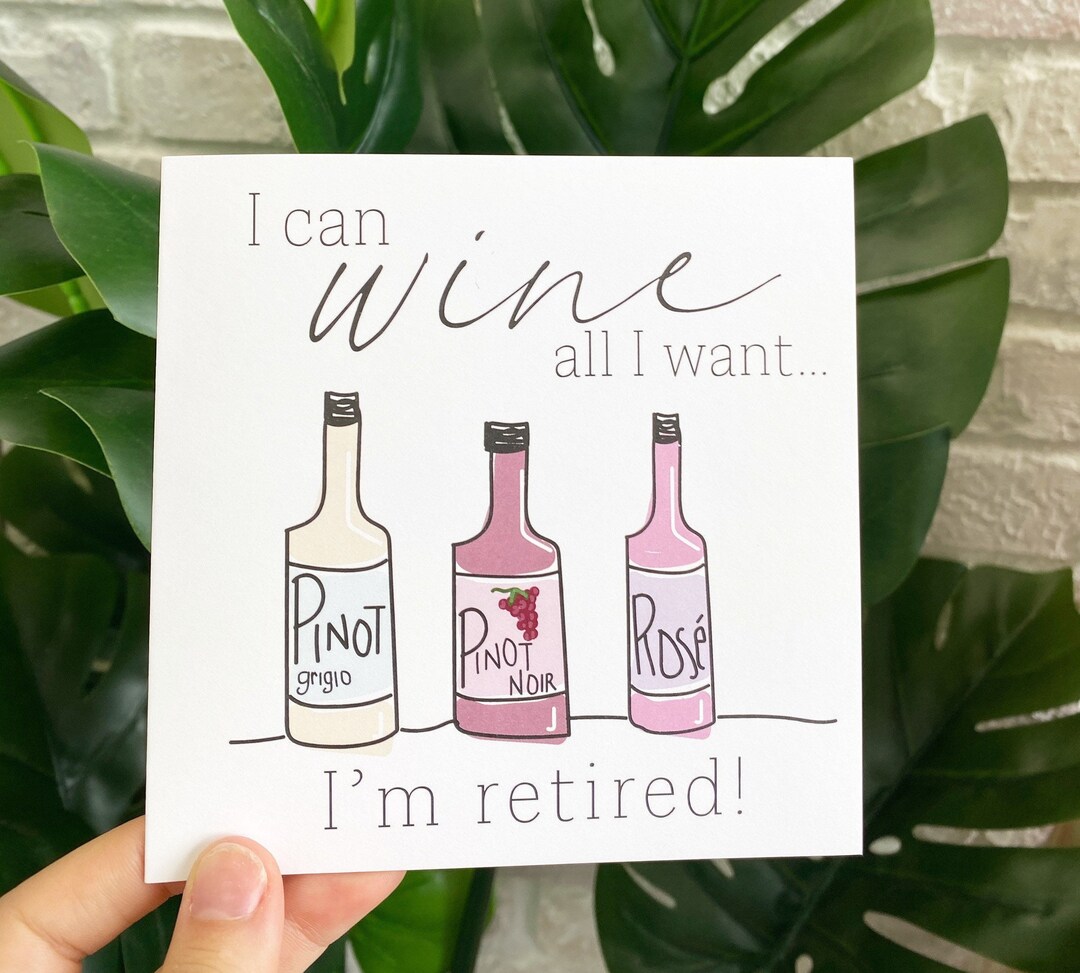 Funny Retirement Card Retired Gift Wine Bottles Wine Lover - Etsy