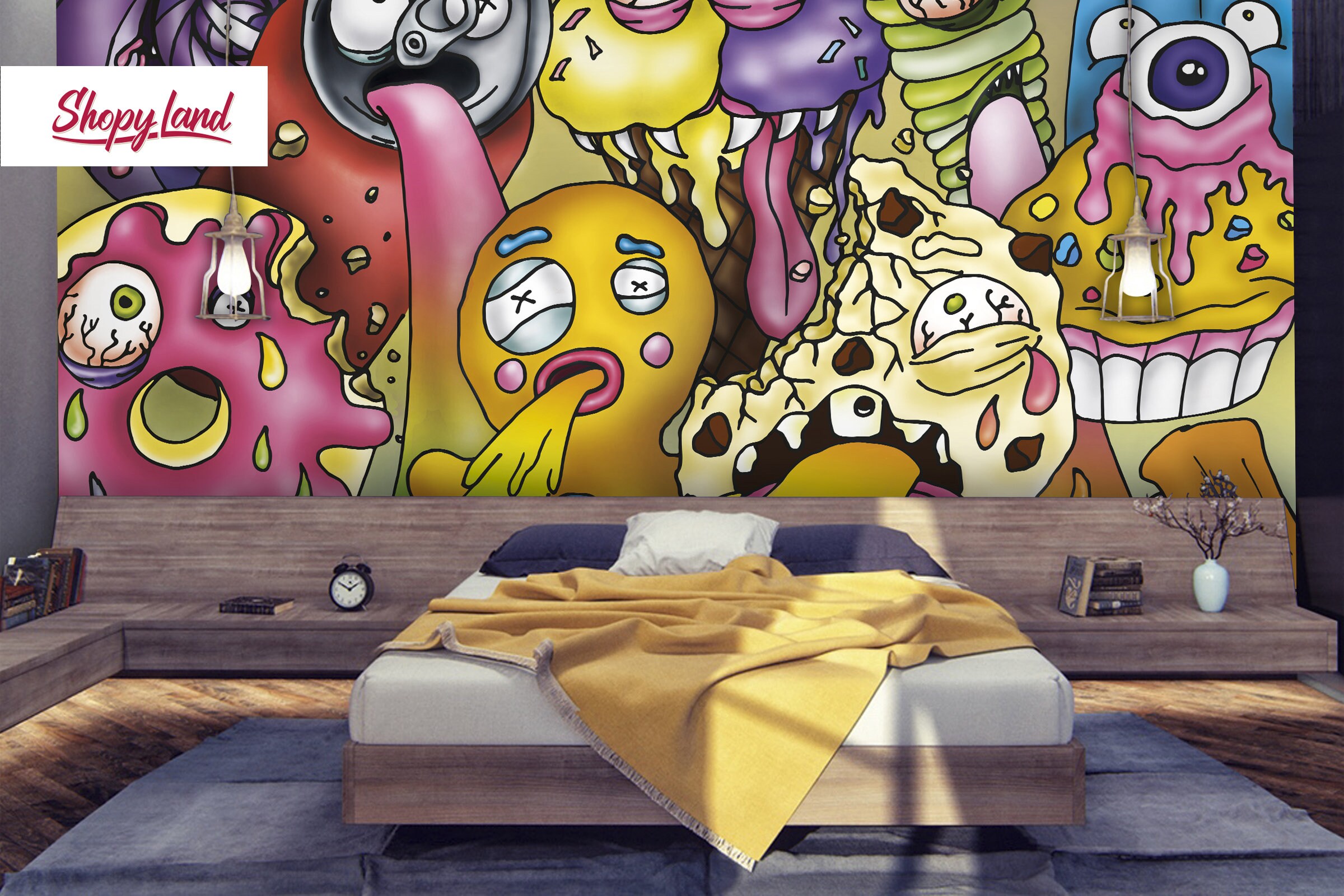 Crazy Candies Peel and Stick Wallpaper, Colorful Wallpaper for Kids ...