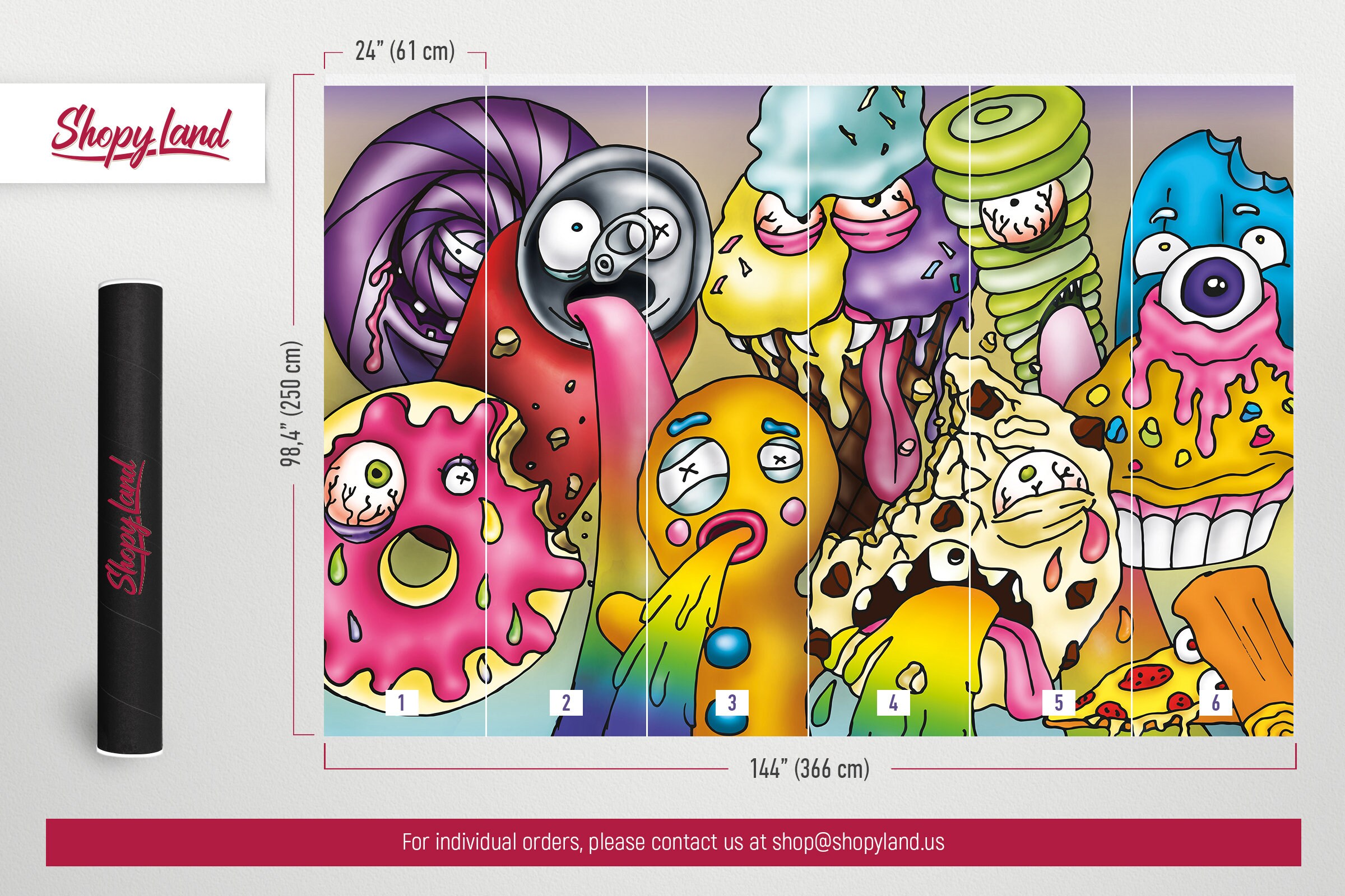 Crazy Candies Peel and Stick Wallpaper, Colorful Wallpaper for Kids ...