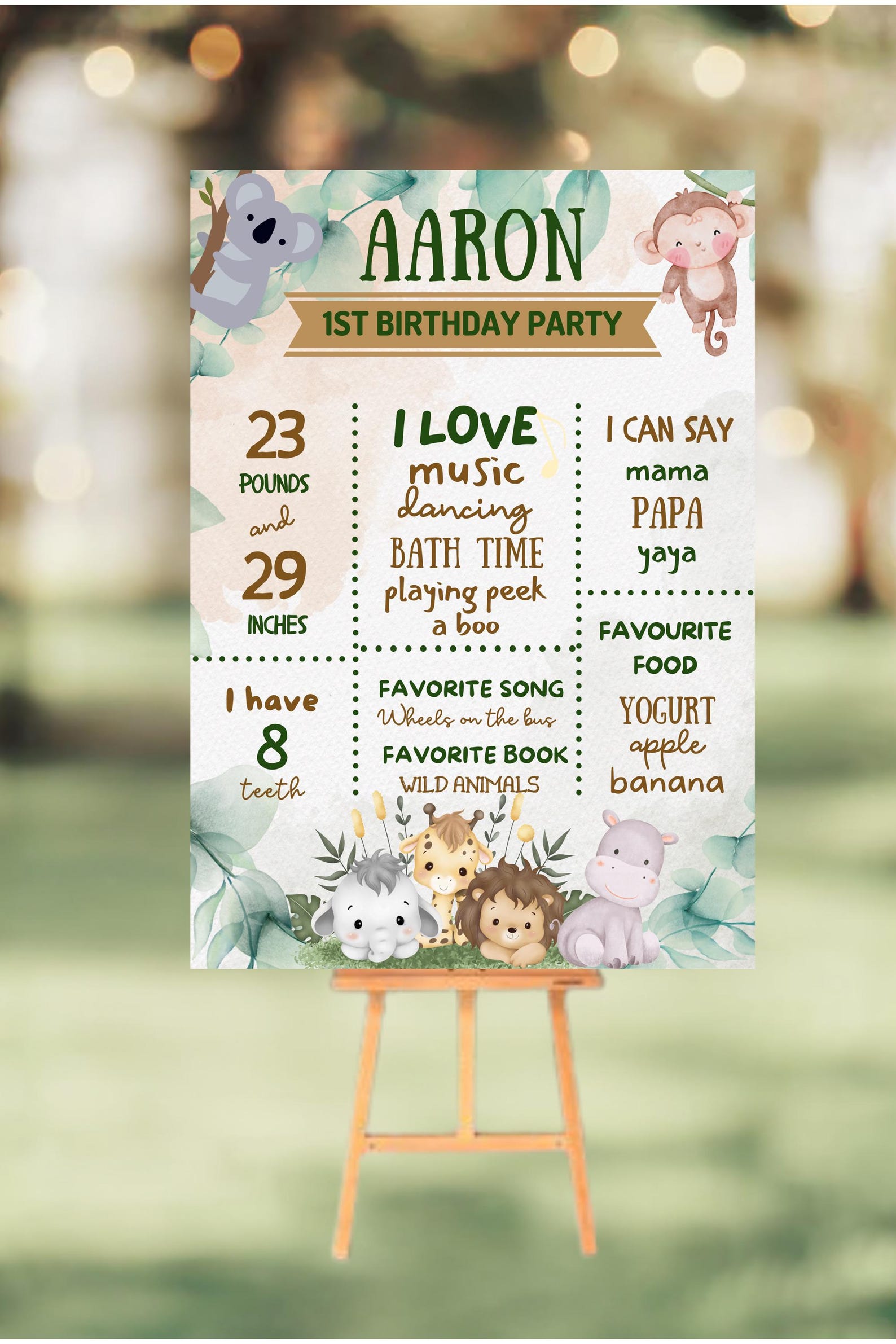 Wild One Birthday Sign, Safari Birthday Sign, Wild One Poster, Jungle ...