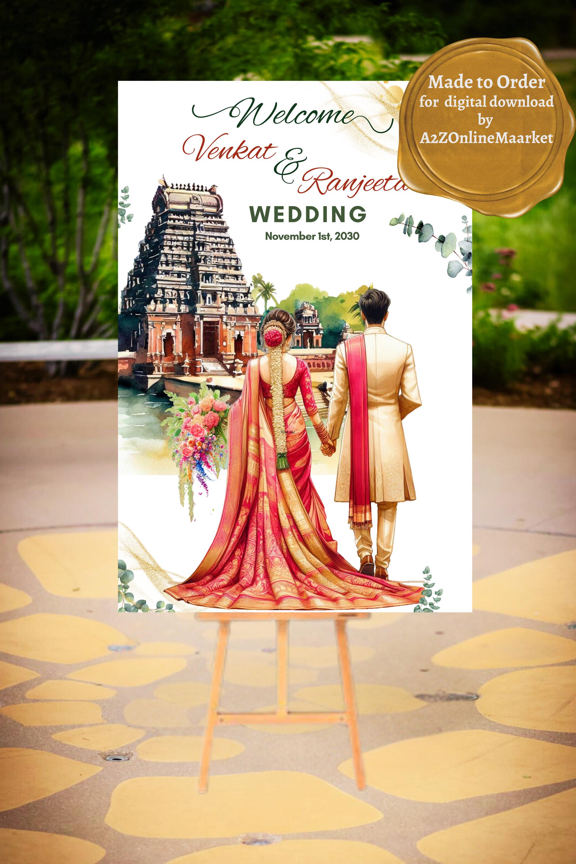 Tamil Wedding Welcome Sign South Indian Wedding Welcome Sign Indian ...