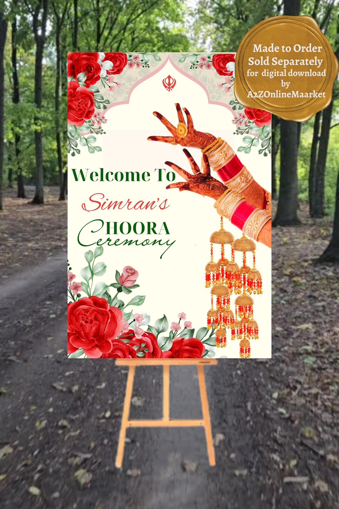 Punjabi Wedding Choora Signs | Chura Welcome Signs, Beautiful Chooda ...
