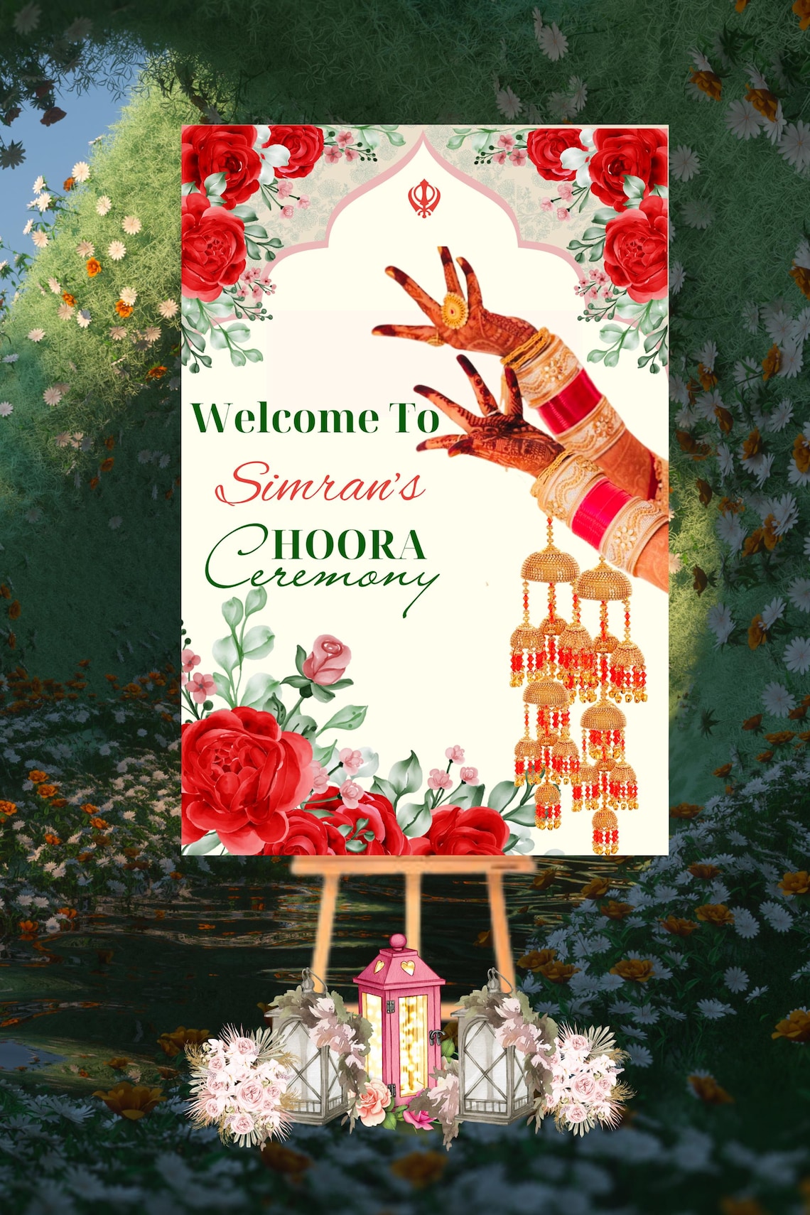 Punjabi Wedding Choora Signs Chura Welcome Signs, Beautiful Chooda Sign ...