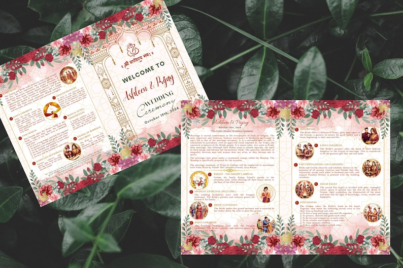 Indian Wedding Program Template, Editable Hindu Wedding Program, Hindu Ceremony Program Guide as ...
