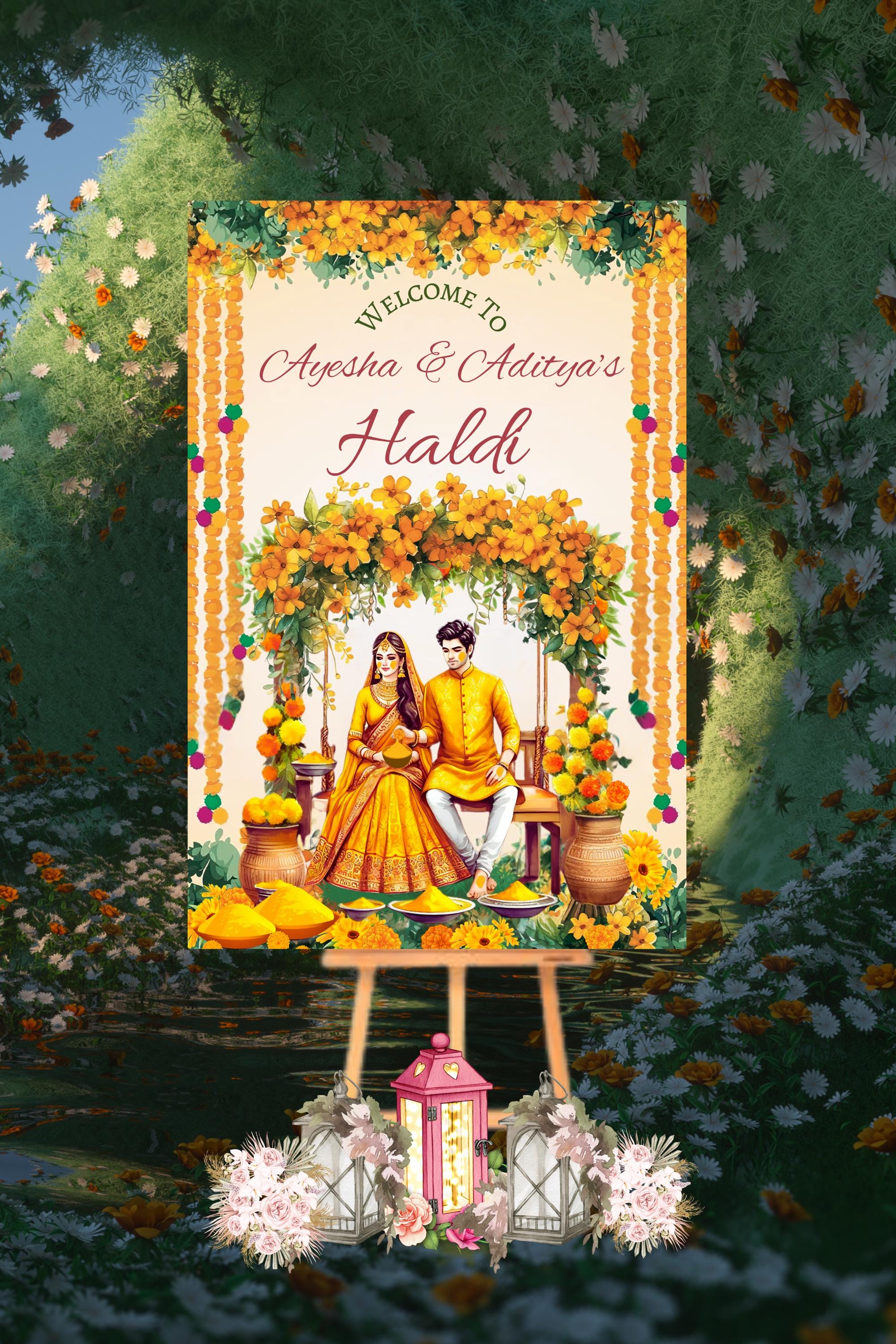 Indian Haldi/ Mehndi/ Sangeet Signs Welcome to Haldi/ Mehndi/ Sangeet ...
