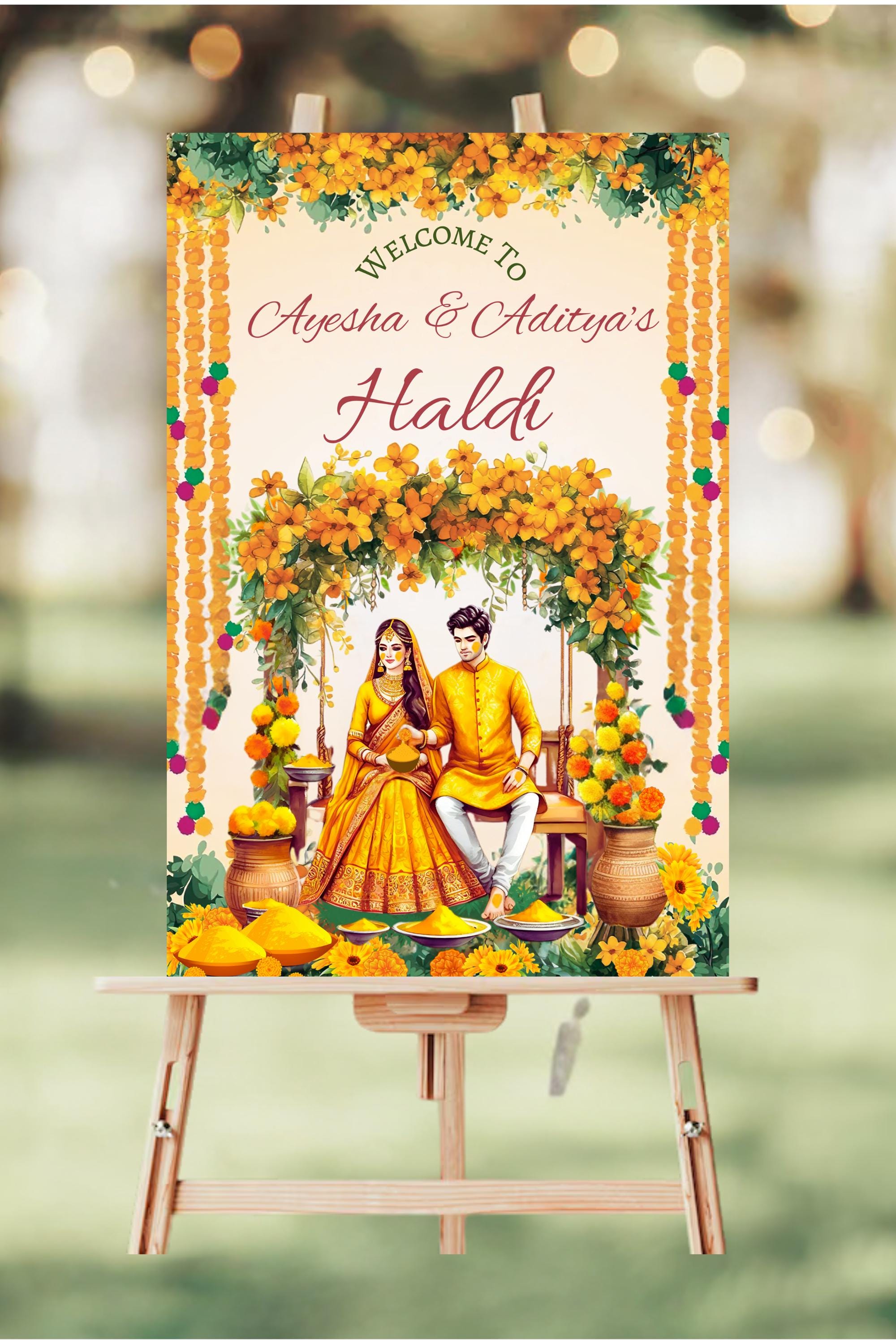 Indian Haldi/ Mehndi/ Sangeet Signs Welcome to Haldi/ Mehndi/ Sangeet ...