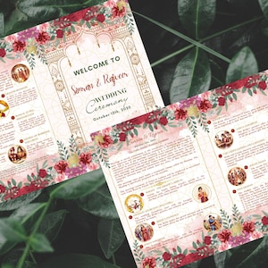 Indian Wedding Program Template, Editable Hindu Wedding Program, Hindu Ceremony Program Guide as ...
