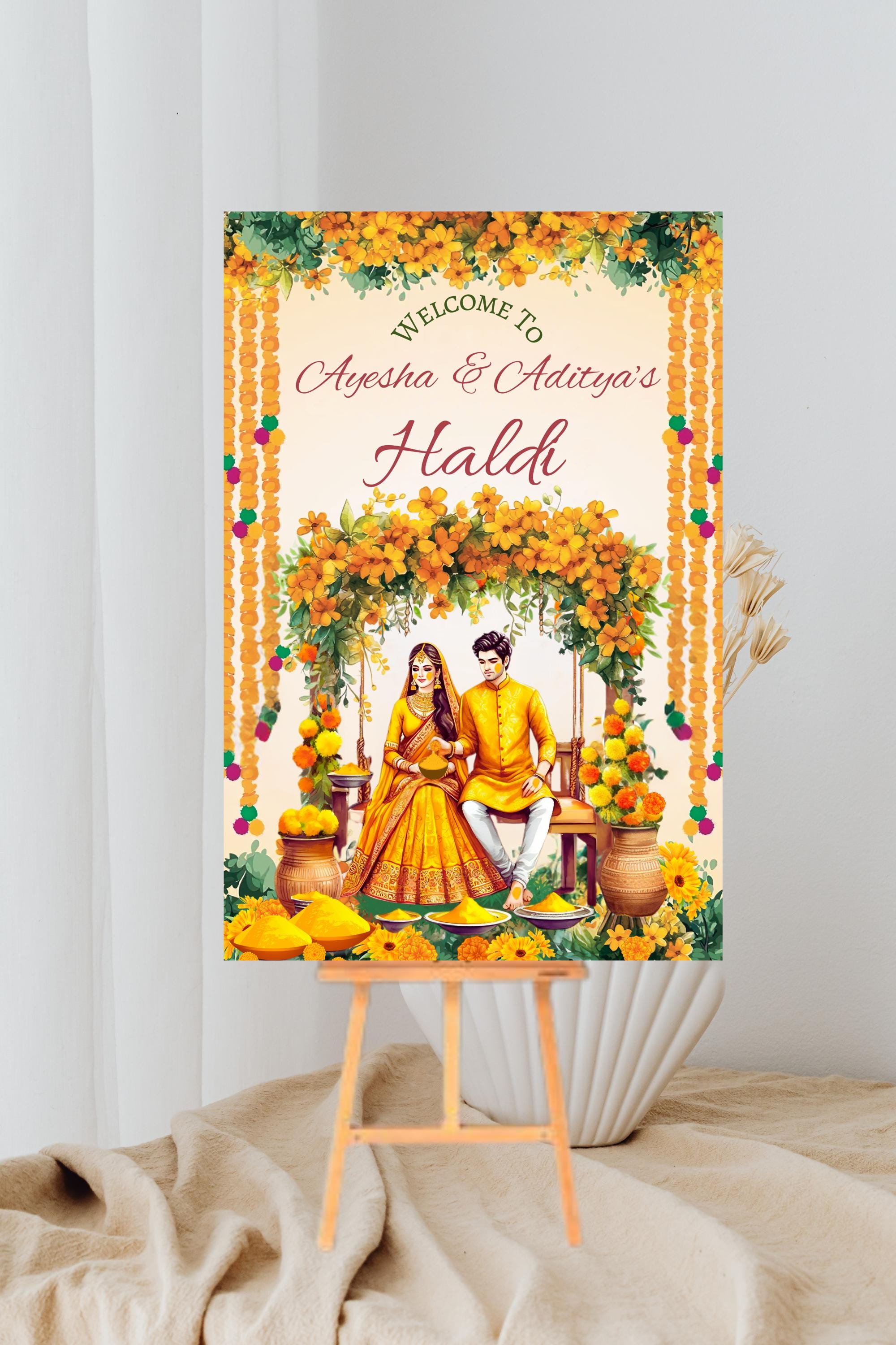 Indian Haldi/ Mehndi/ Sangeet Signs Welcome to Haldi/ Mehndi/ Sangeet ...