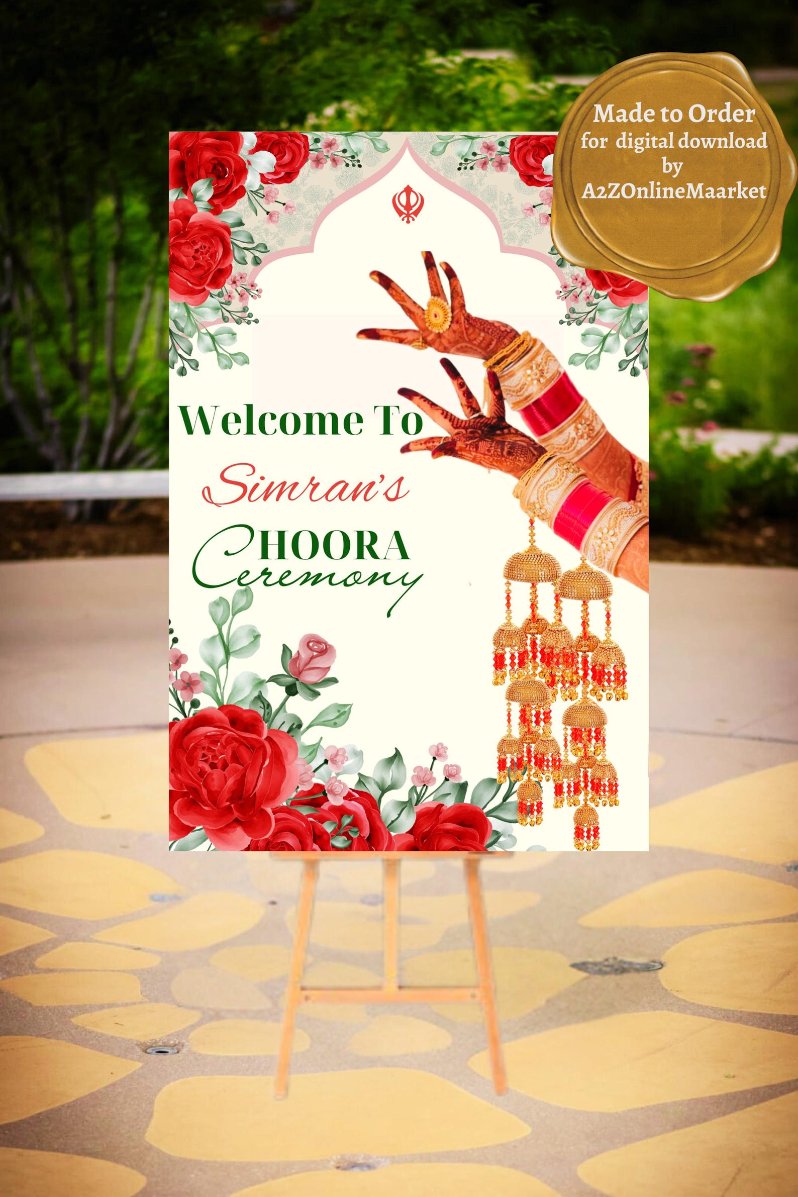 Punjabi Wedding Choora Signs Chura Welcome Signs, Beautiful Chooda Sign ...