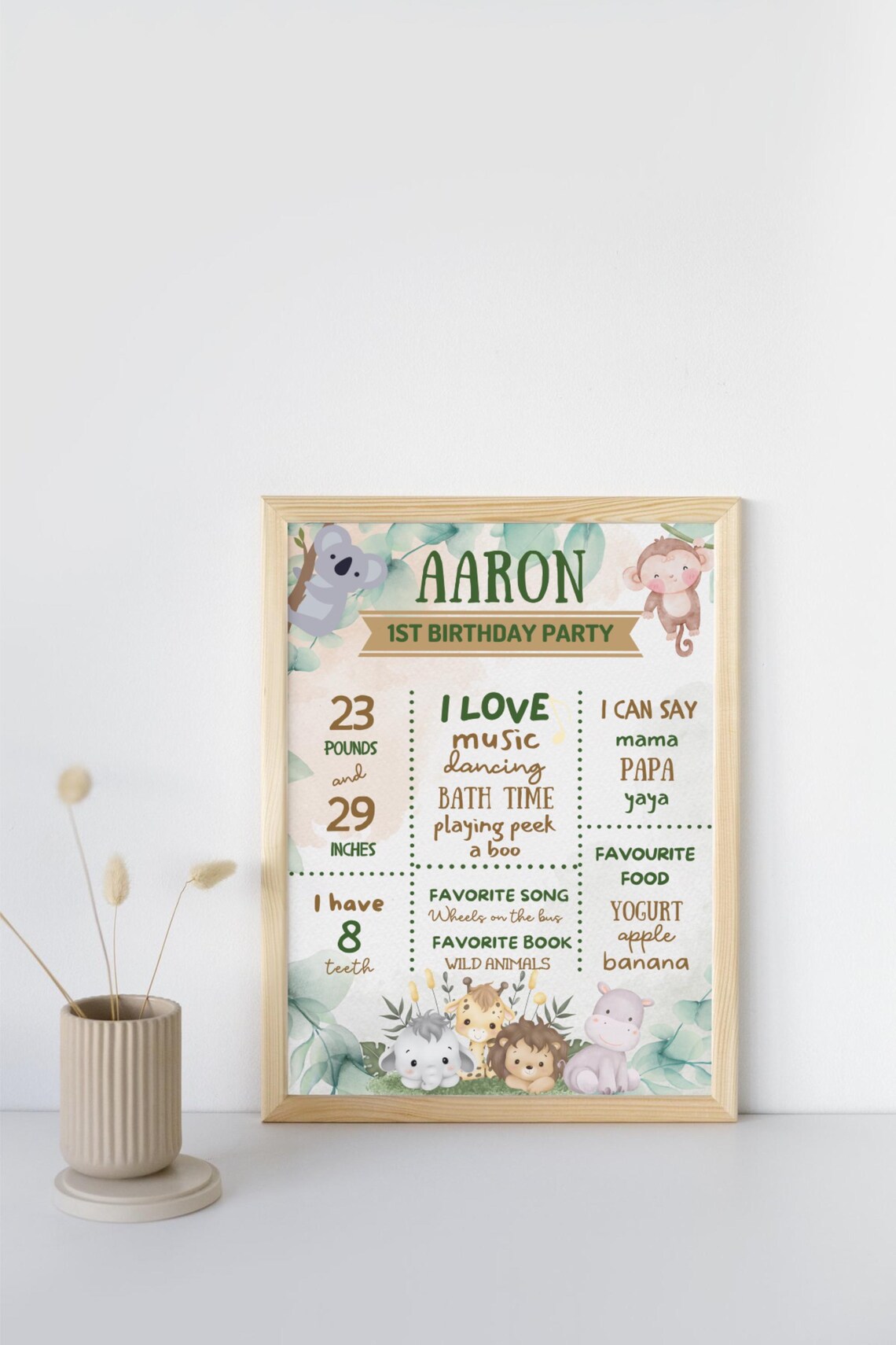 Wild One Birthday Sign, Safari Birthday Sign, Wild One Poster, Jungle ...