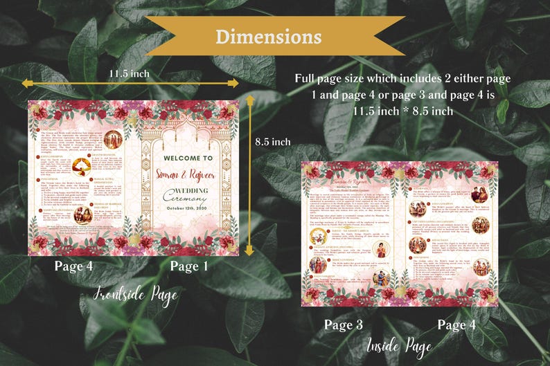 Indian Wedding Program Template, Editable Hindu Wedding Program, Hindu Ceremony Program Guide as ...