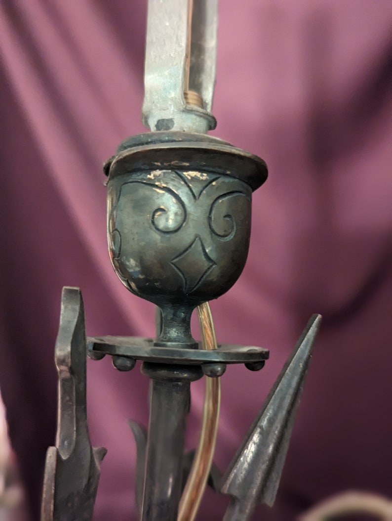 RARE Vintage Medieval Metal Side table Lamps - Etsy