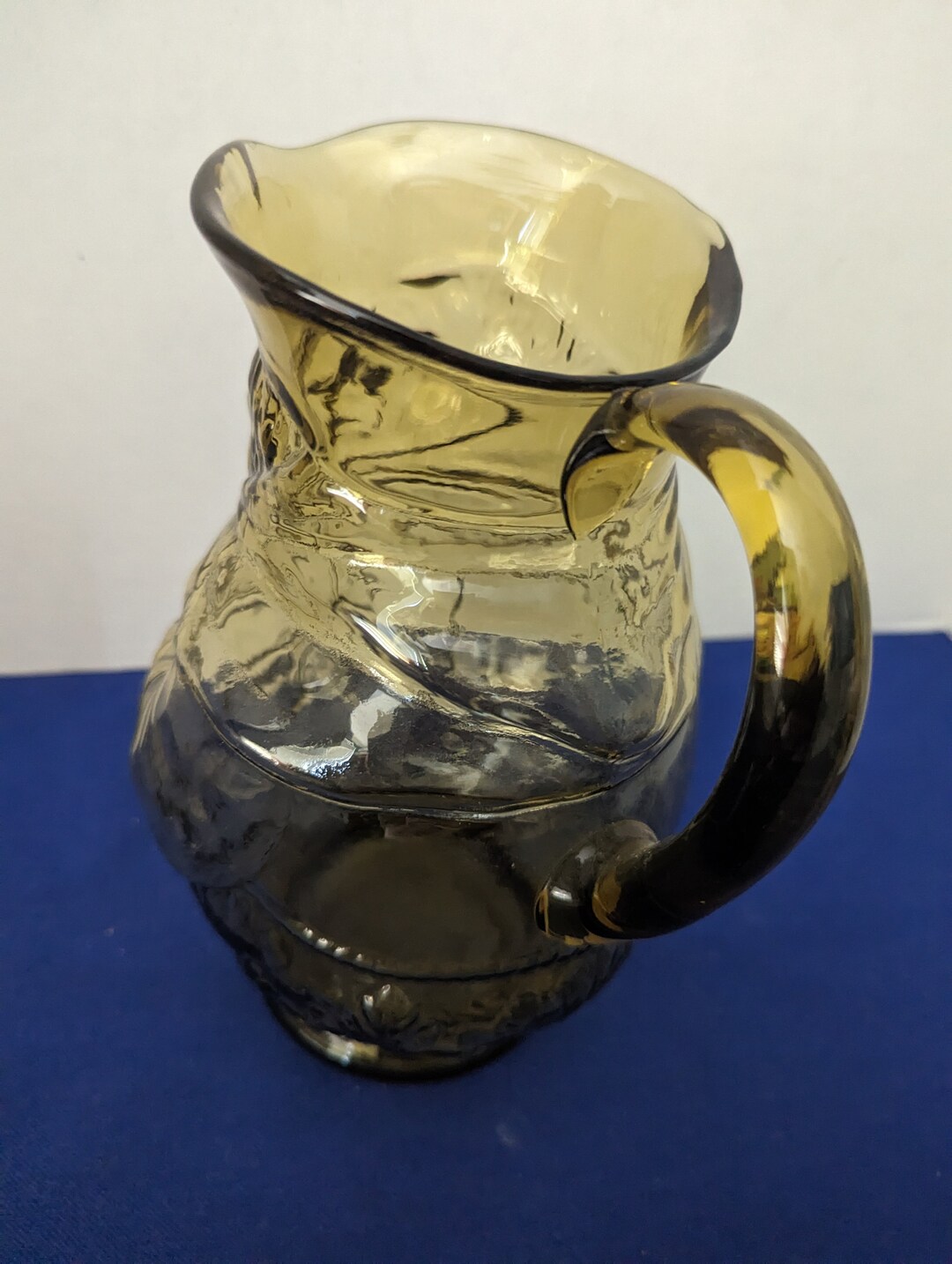 Vintage Toby Pitcher Amber Glass old Charley D6046 - Etsy