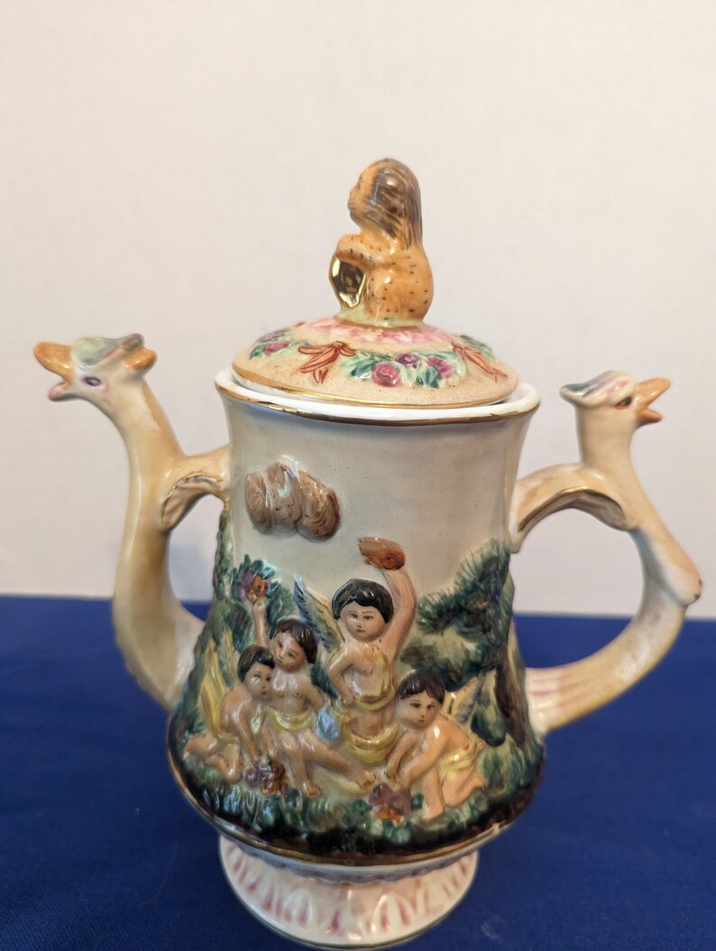 Vintage Capodimonte Dragon/cherub Tea/coffee Set - Etsy