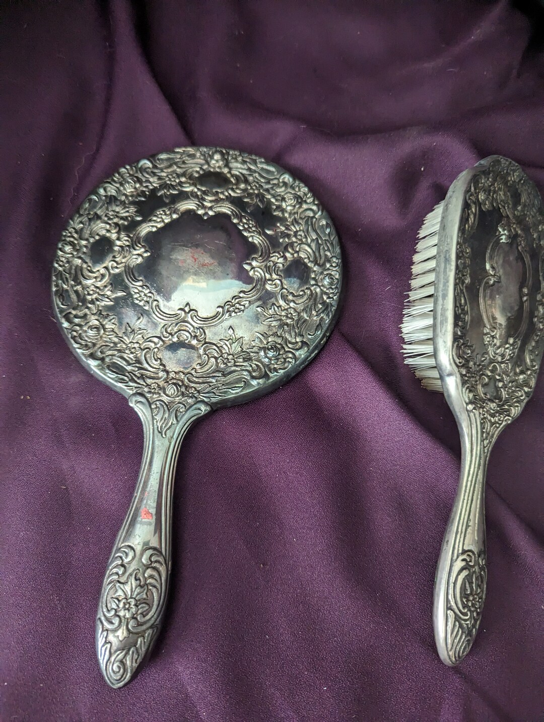 Hand-held Mirror, Silver-plated Victorian Style Antique Mirror and ...