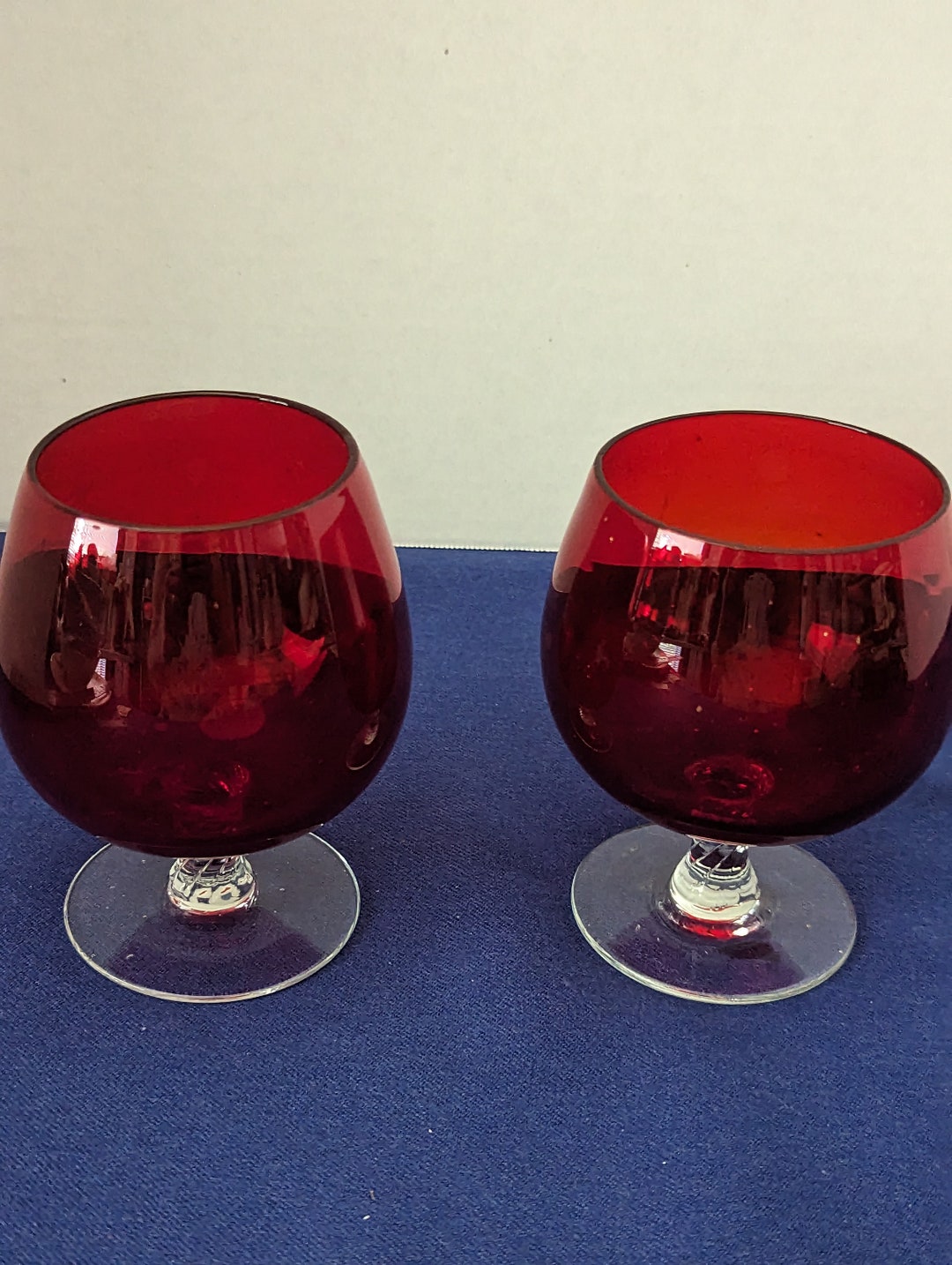 Bohemian Ruby Red Crystal Brandy Balloon Glass - Etsy