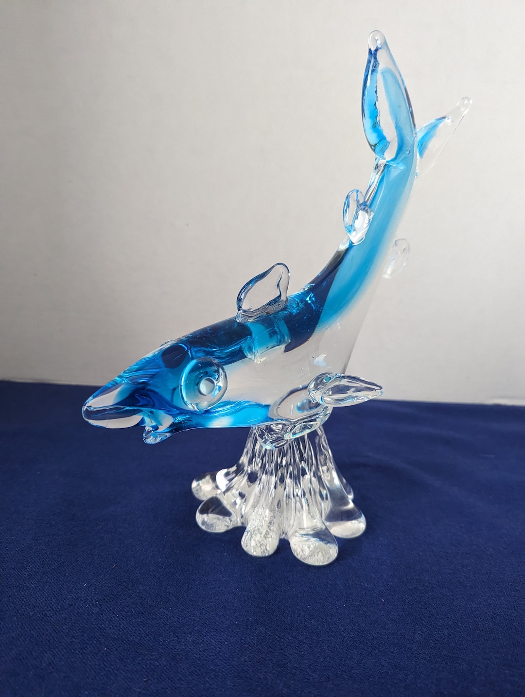 Vintage Aqua Blue Murano Like Glass Fish - Etsy