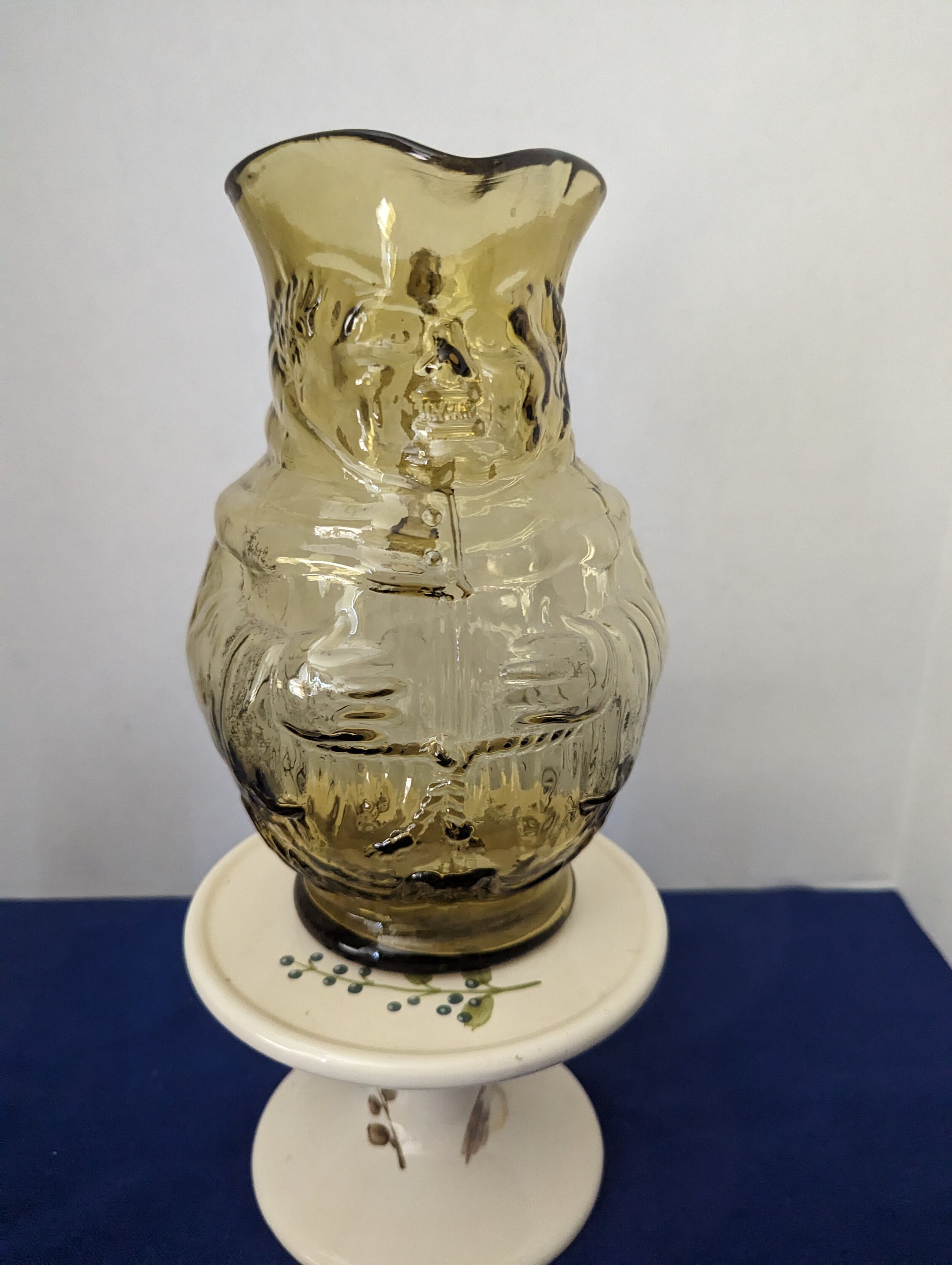 Vintage Toby Pitcher Amber Glass old Charley D6046 - Etsy