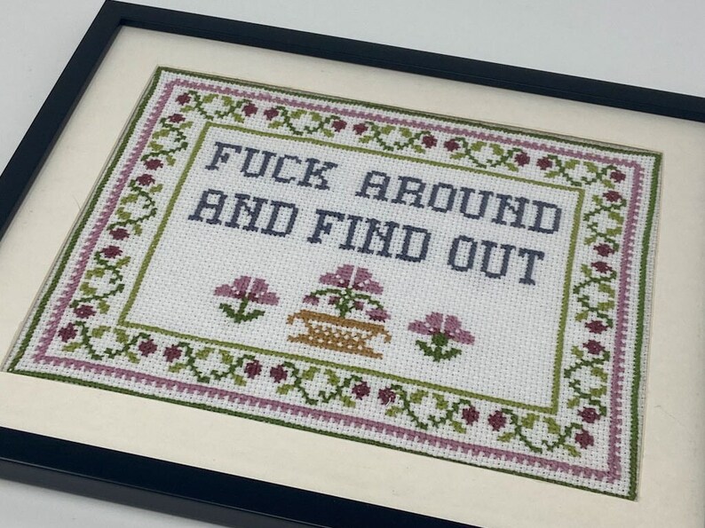 Offensive Cross Stitch Pattern PDF Fuck Around and Find Out - Etsy
