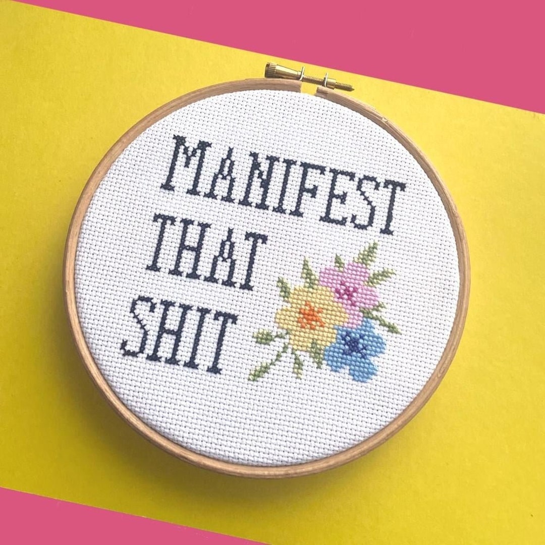 Manifest That Shit Cross Stitch Pattern, PDF Download - Etsy