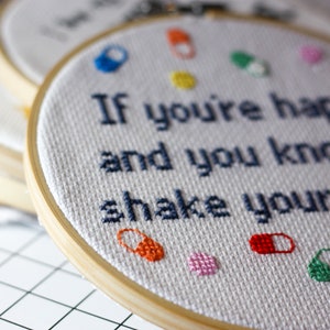 Funny Cross Stitch Pattern PDF, DIY Get Well Soon Gift, Digital ...