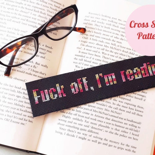Offensive Cross Stitch Bookmark Pattern PDF DIY Bookworm - Etsy