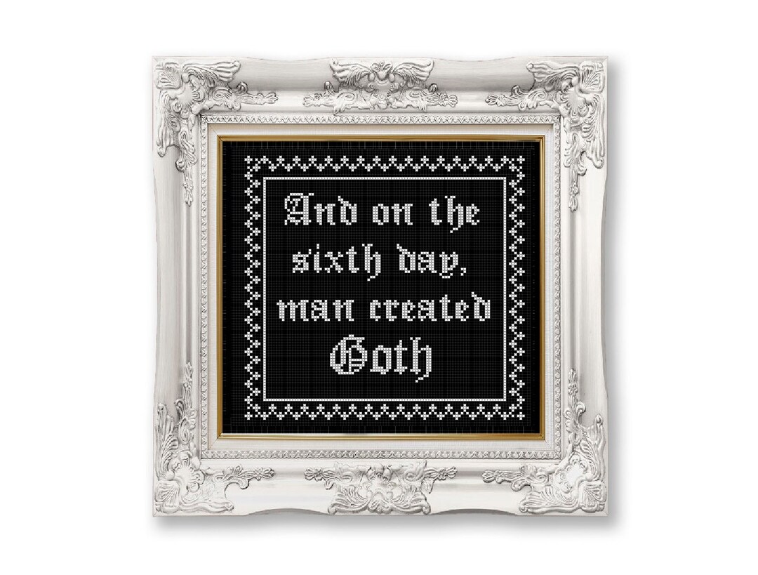 Goth Cross Stitch Pattern DIY Goth Decor Modern Needlepoint - Etsy