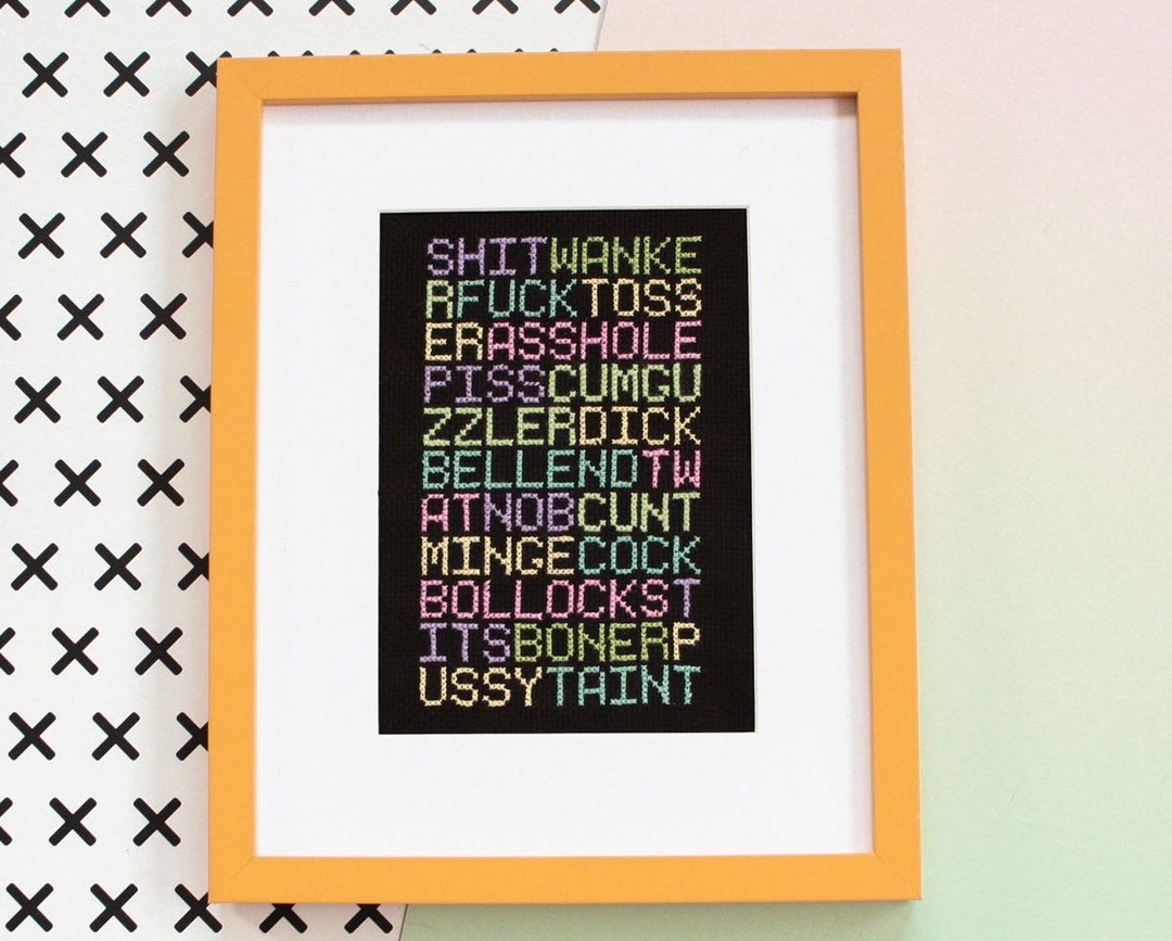 Swear Words Cross Stitch Pattern PDF, Funny Needlepoint for Beginner ...