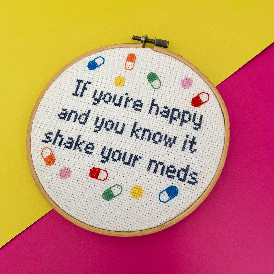 Funny Cross Stitch Pattern PDF, DIY Get Well Soon Gift, Digital ...