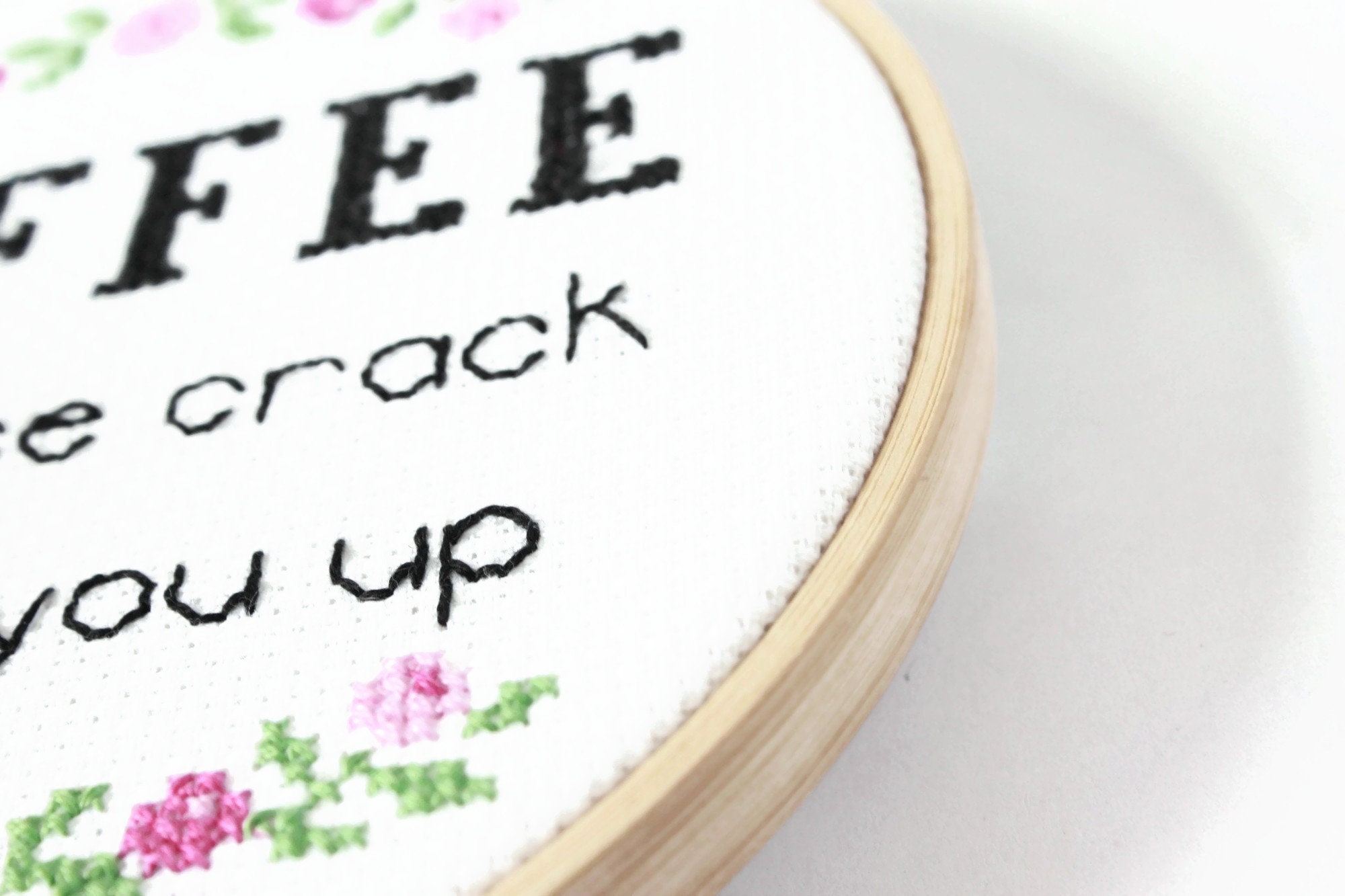 Sweary Cross Stitch Kit for Beginners Funny Coffee Sign - Etsy UK