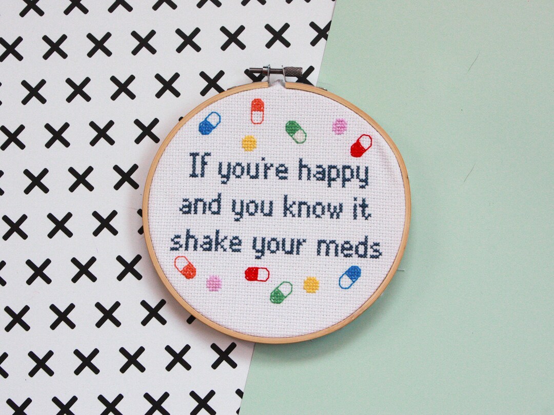 Funny Cross Stitch Pattern PDF, DIY Get Well Soon Gift, Digital ...