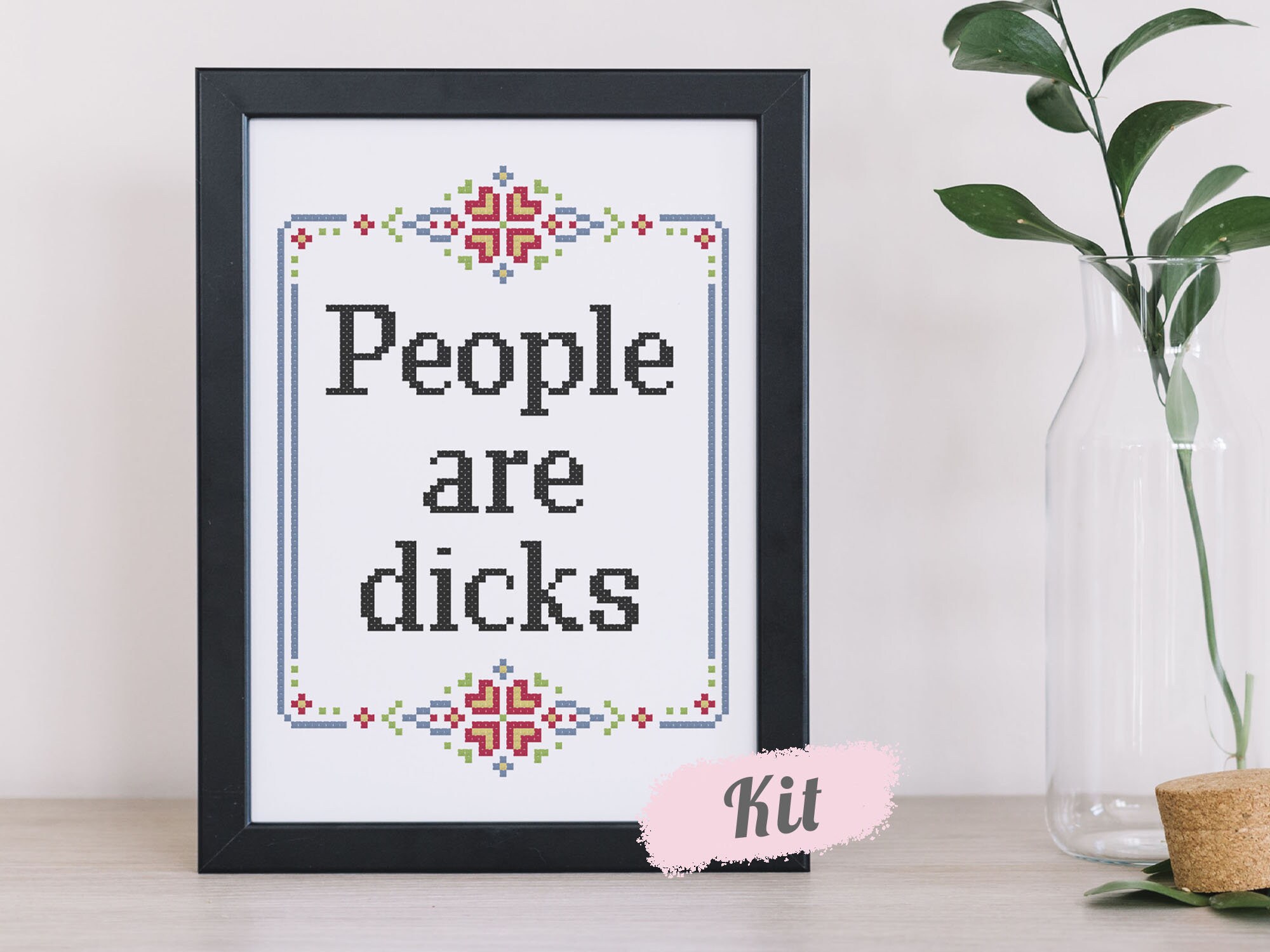 Rude Cross Stitch Kit Beginner Craft Kit For Adults Make | Etsy