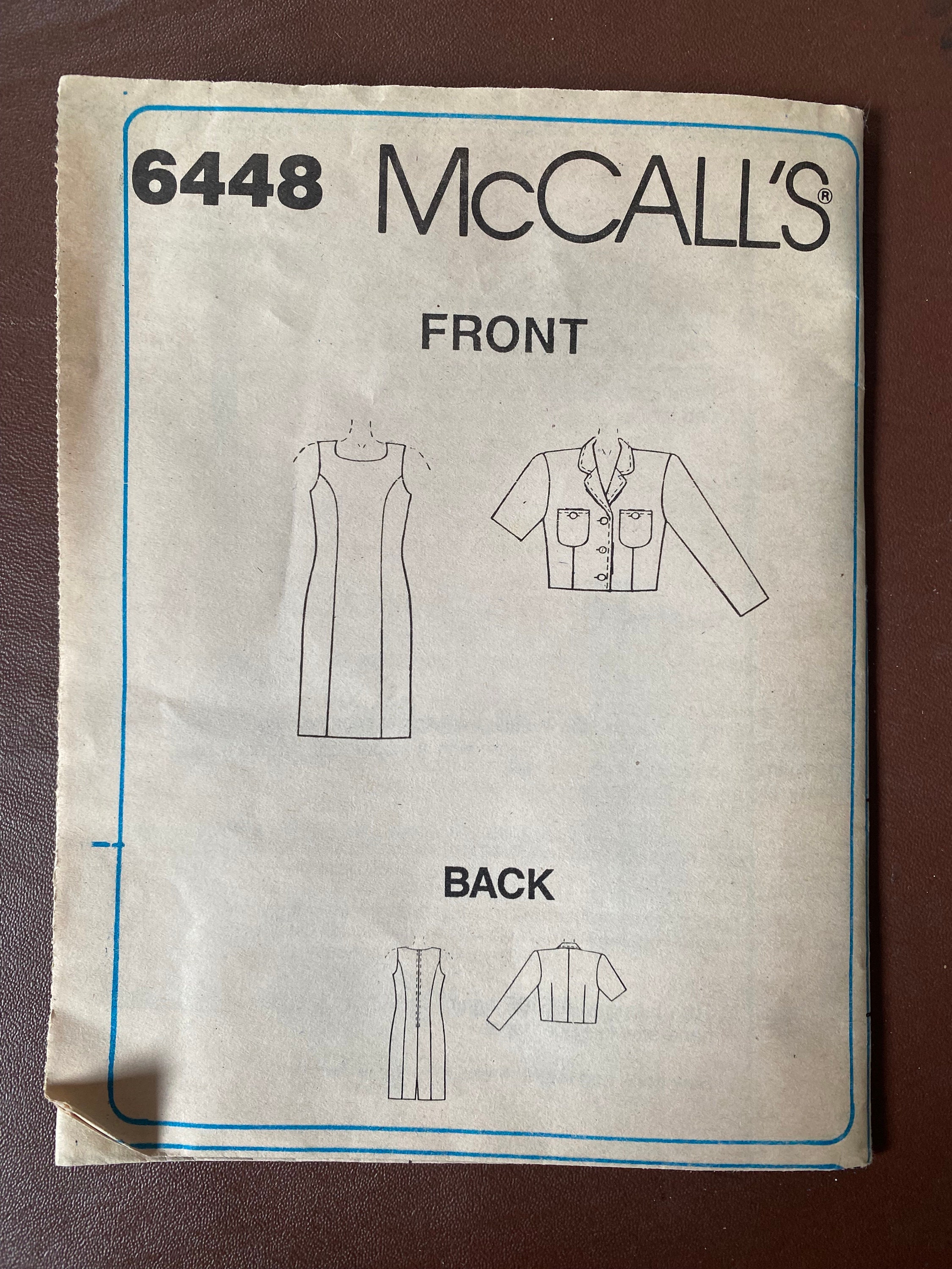 Mccalls Sewing Pattern for a Dress and Jacket. - Etsy