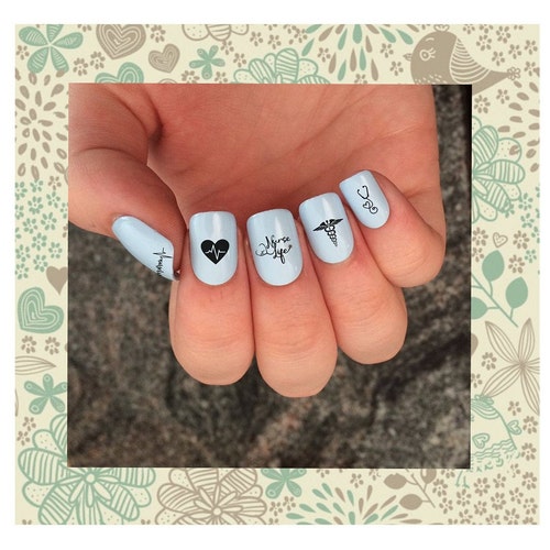 Nurse Nail Art Decals - Etsy