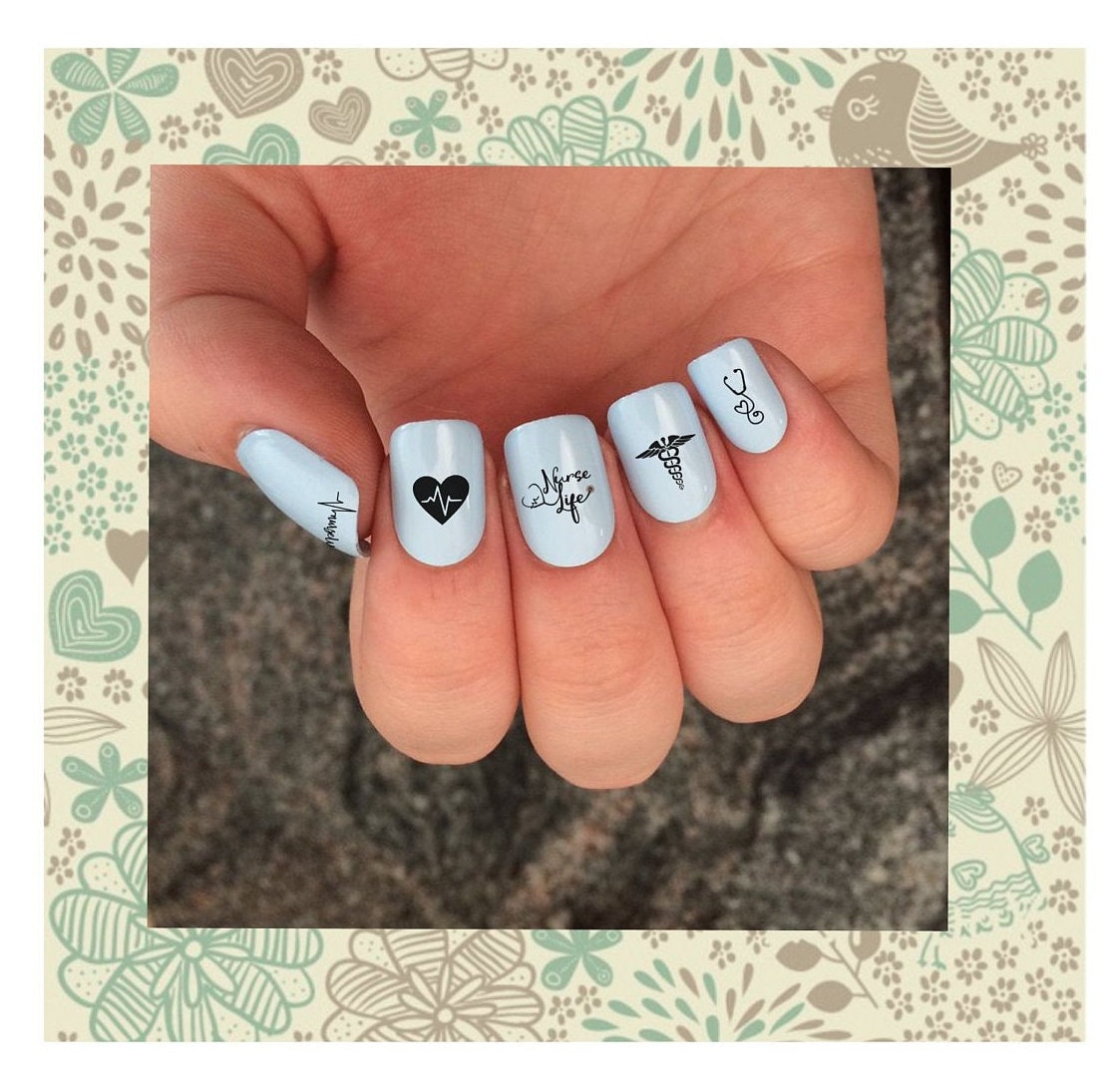 Nurse Nail Decals/ Nail Tattoos - Etsy