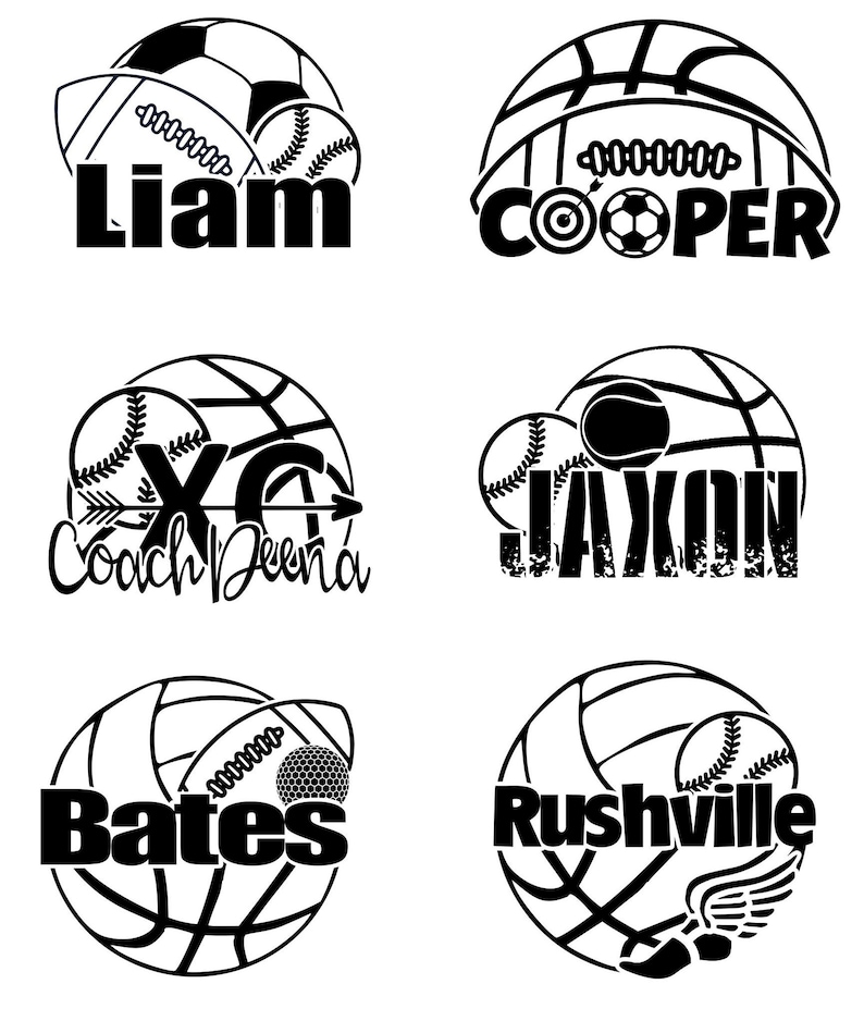 Sports Sticker Sports Decal Car Decal Multi Sport Decal - Etsy