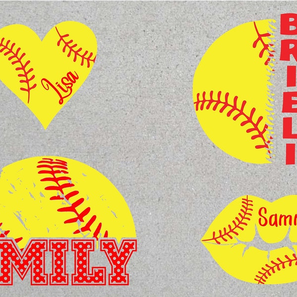 Softball Wall Decal - Etsy