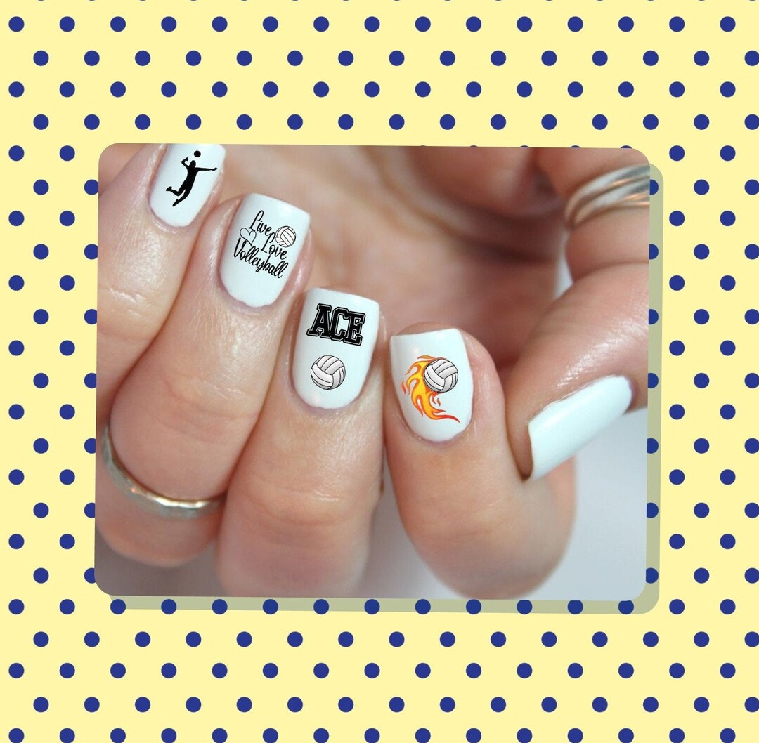 Volleyball Nail Tattoos, Nail Decal - Etsy