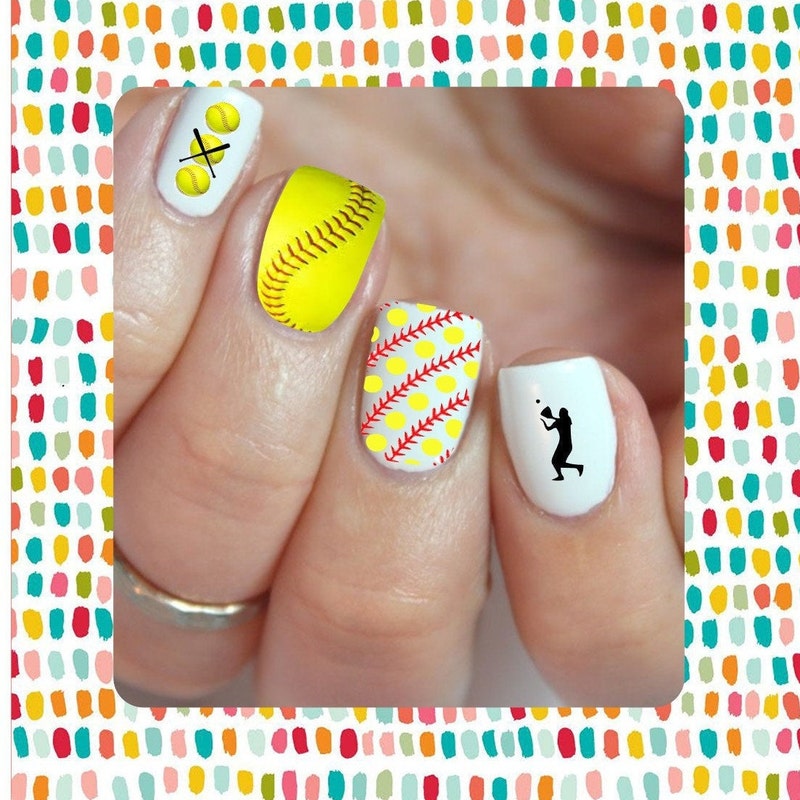 Baseball Nail Decals - Etsy