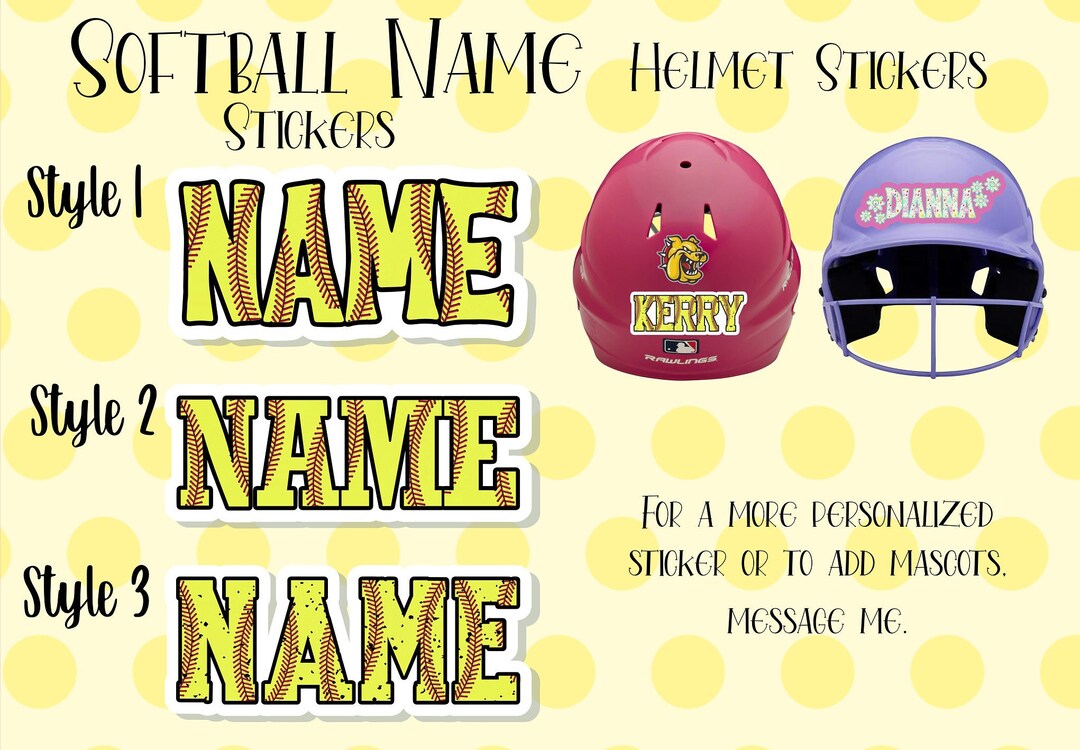 Softball Stickers / Helmet Stickers - Etsy