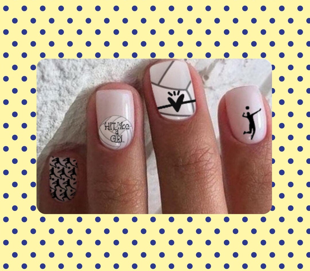 Volleyball Nail Wraps, Nail Decal - Etsy