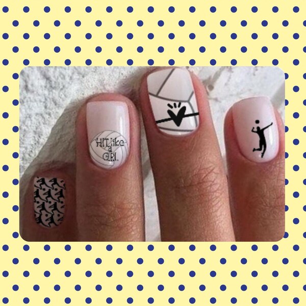 Volleyball Nail Decals - Etsy