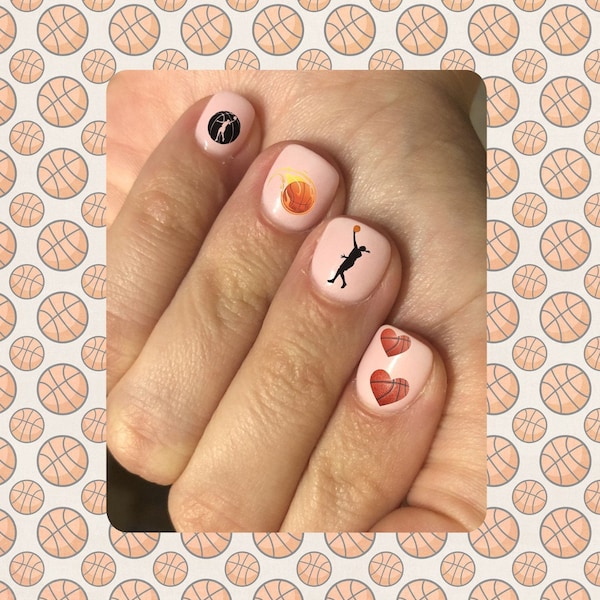 Basketball Nail Art - Etsy